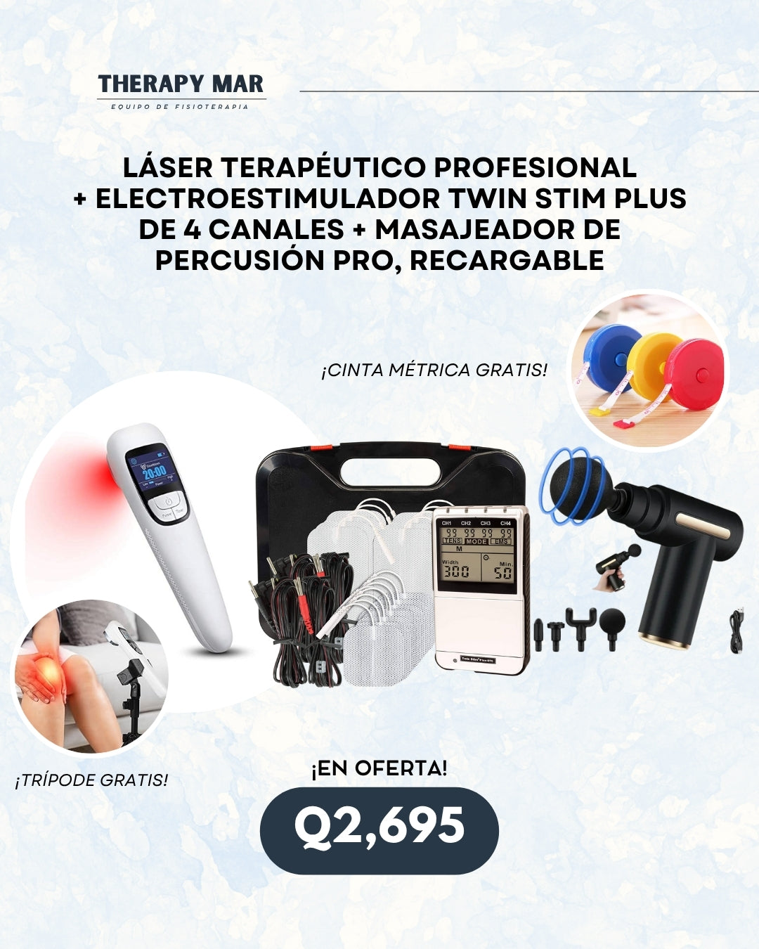 Láser terapéutico profesional + electroestimulador Twin stim plus + pi ...